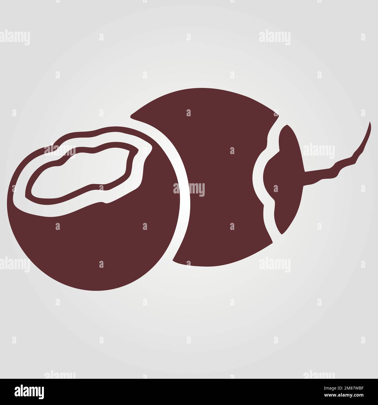 Coconut silhouette sign isolated vector on grey background Stock Vector ...