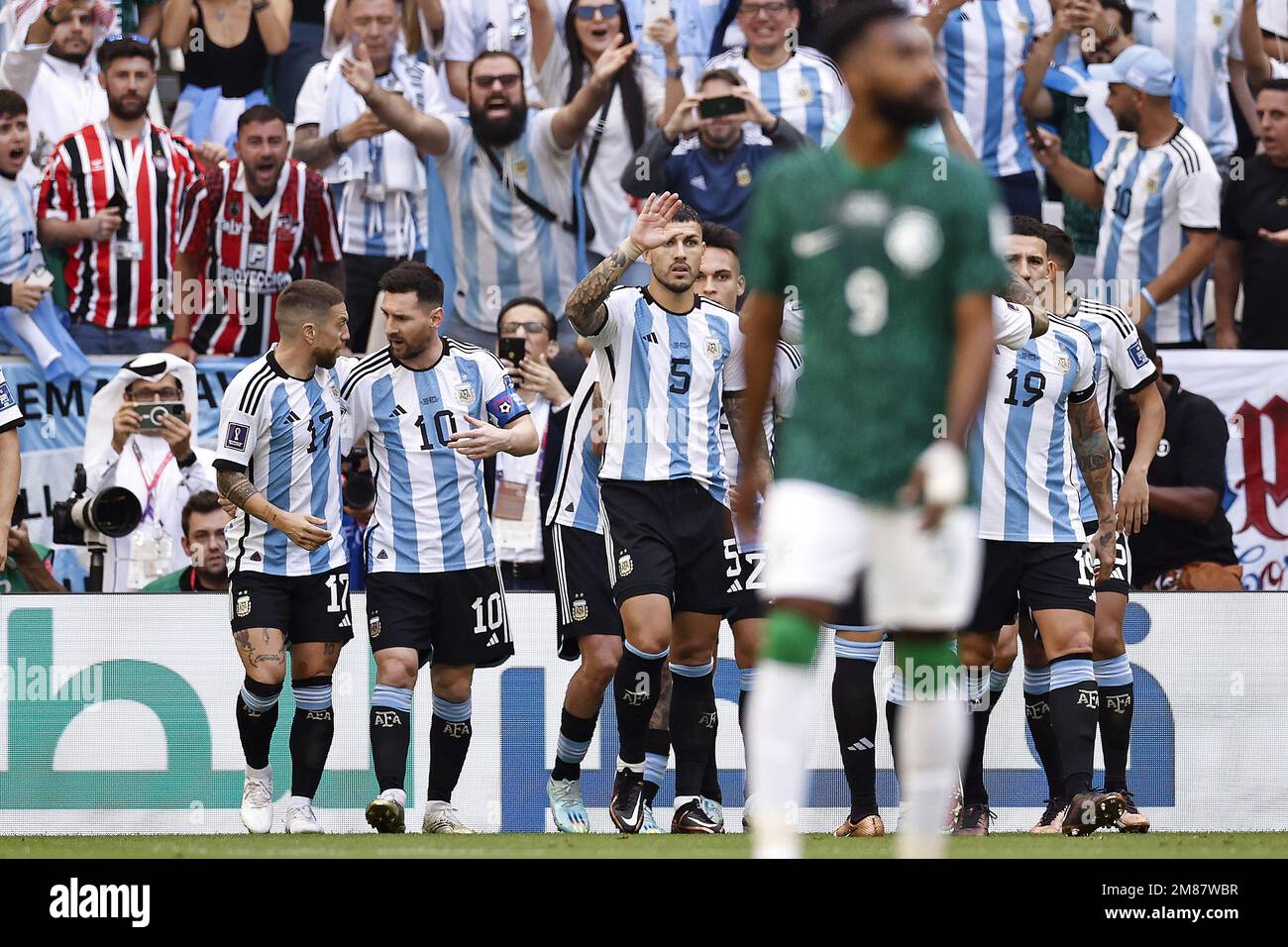 LUSAIL CITY - (LR) Alejandro Gomez of Argentina, Nicolas Otamendi of ...