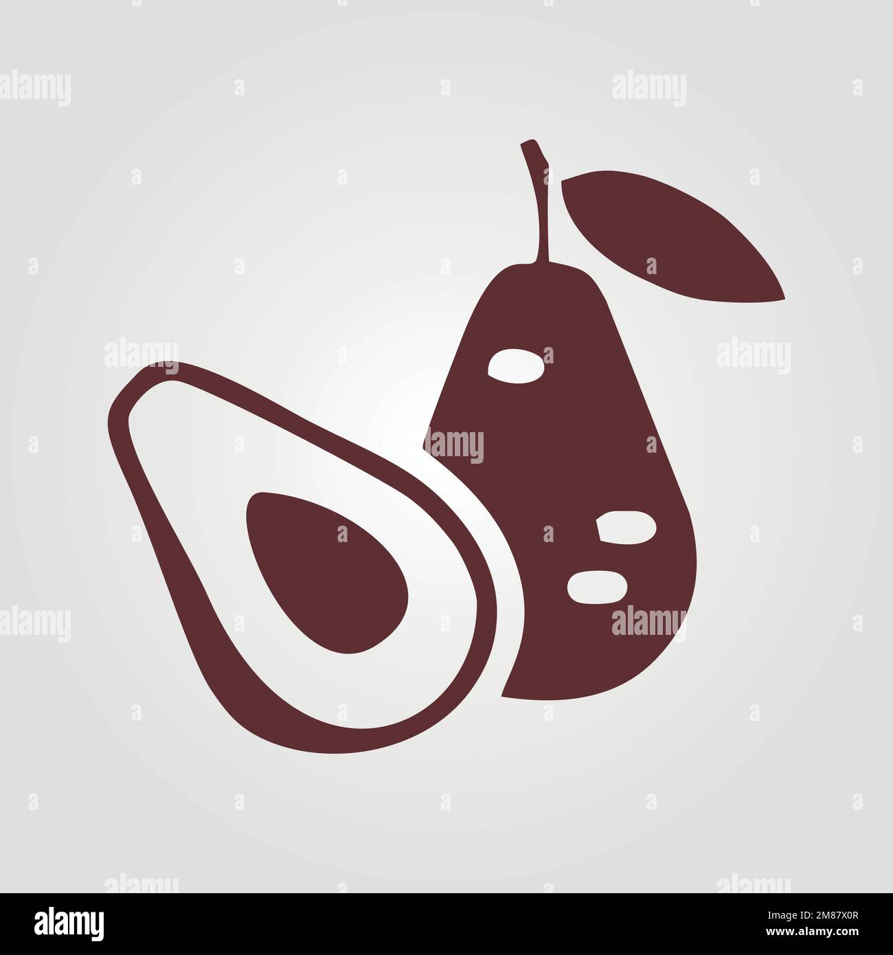 Avocado silhouette sign isolated vector on grey background Stock Vector ...