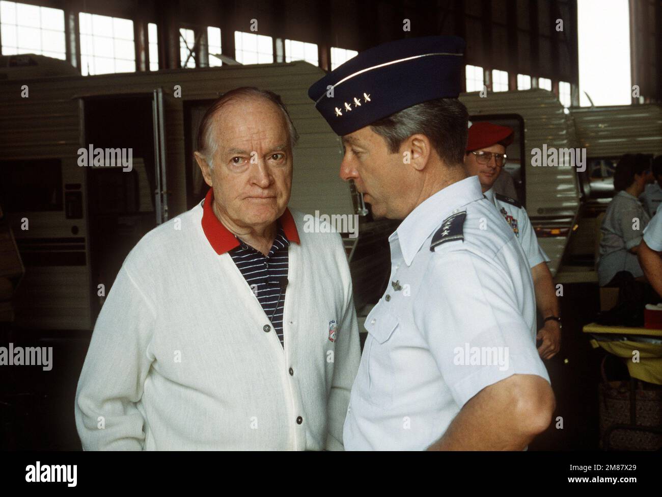 Comedian Bob Hope and Air Force GEN Duane H. Cassidy, commander in ...