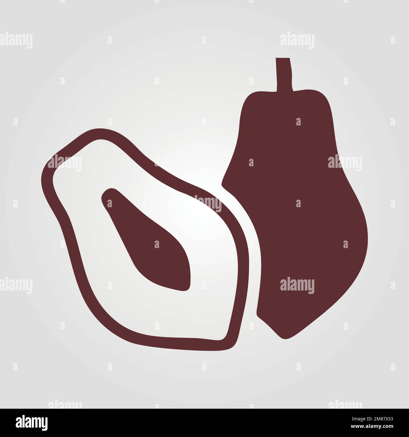 Avocado silhouette sign isolated vector on grey background Stock Vector ...