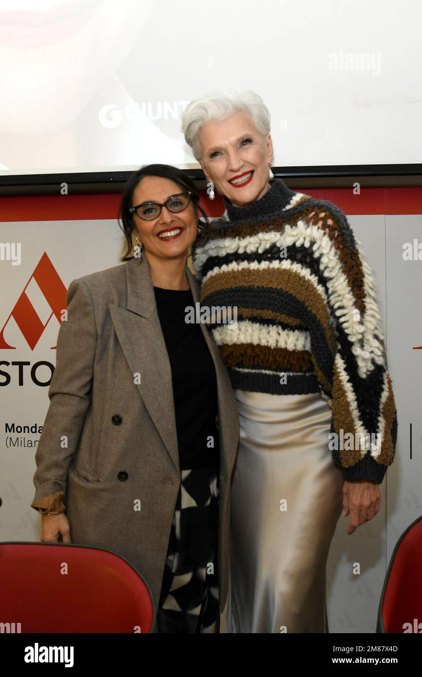 Milan, Italy. 12th Jan, 2023. Milan, Presentation of Maye Musk's book ...