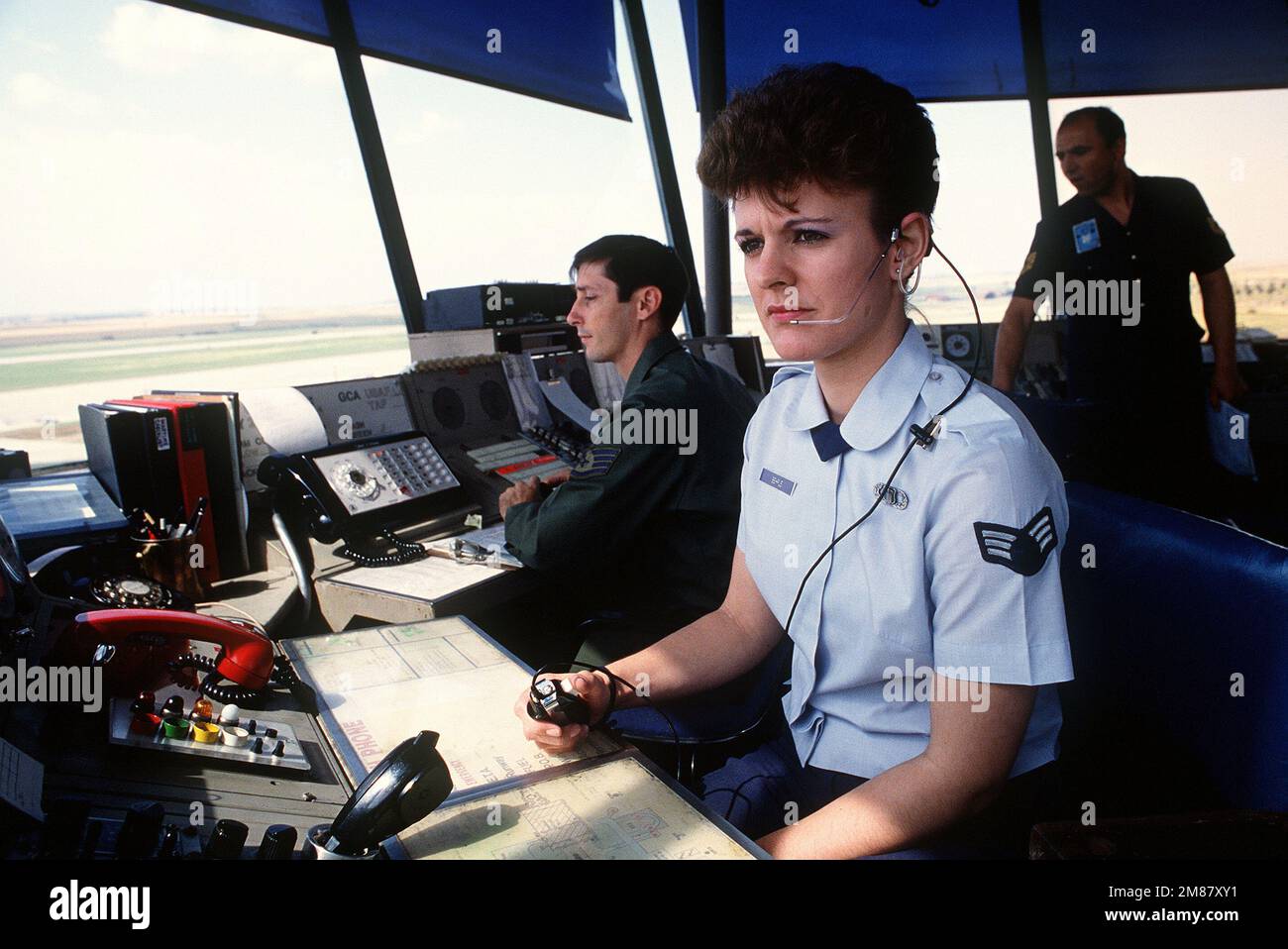 Senior AIRMAN Deborah Behrle and Staff Sgt. Joe English work as air ...