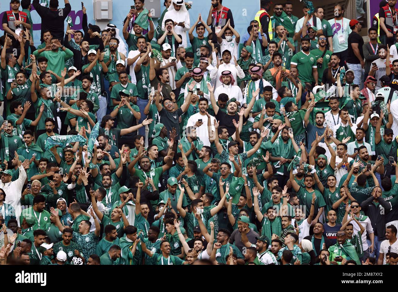 LUSAIL CITY - fans of Saudi Arabia during the FIFA World Cup Qatar 2022 ...