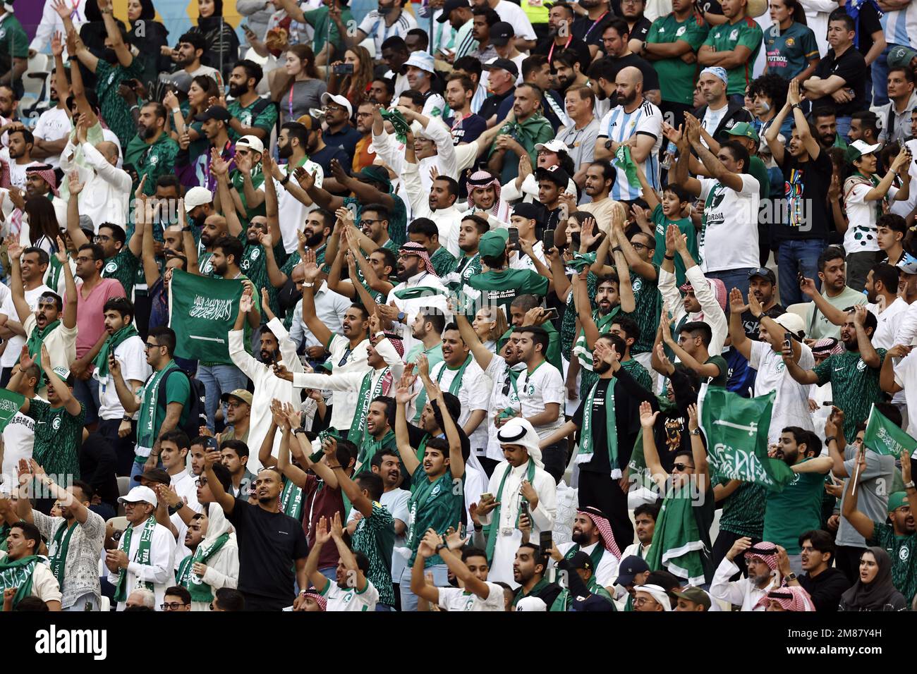 LUSAIL CITY - fans of Saudi Arabia during the FIFA World Cup Qatar 2022 ...
