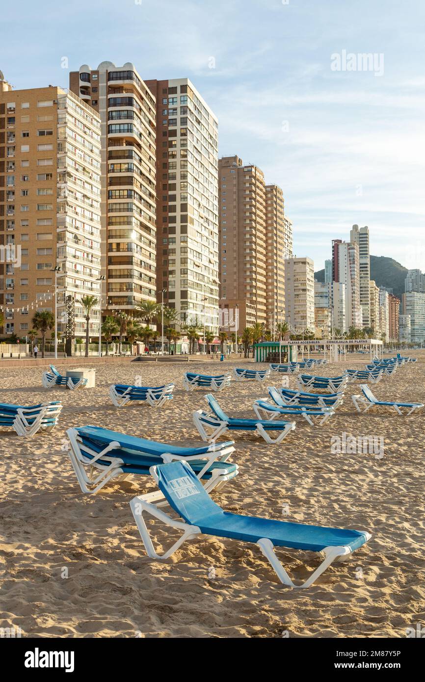 Benidorm beach on a sunny December morning Stock Photo - Alamy