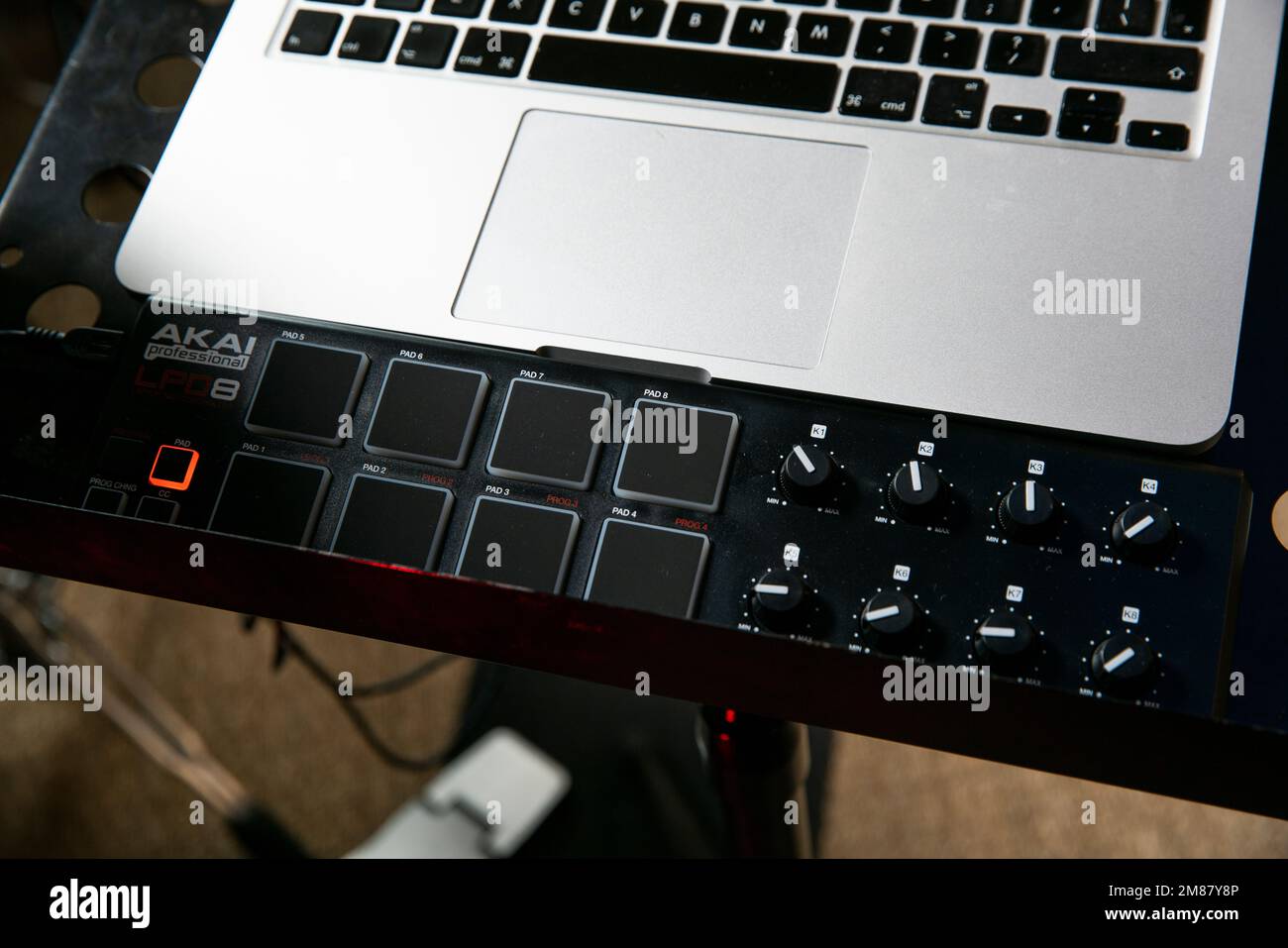 Mark Heaney's drum kit at Rubix Studios, London Stock Photo - Alamy