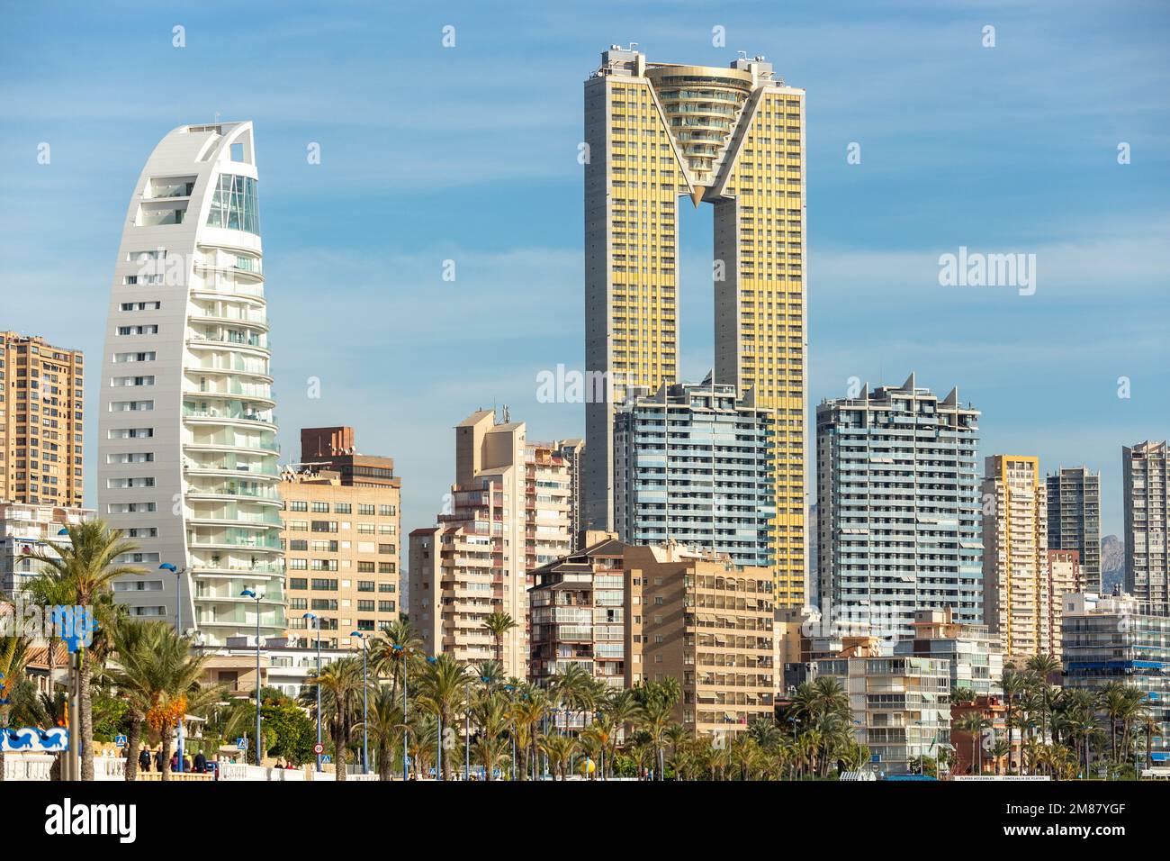 Delfin Tower and the Intempo Skyscraper Benidorm Stock Photo - Alamy