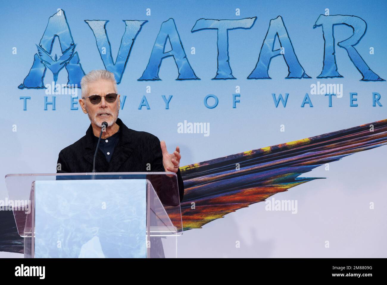 Stephen Lang speaks at the John Landau and James Cameron hands and ...