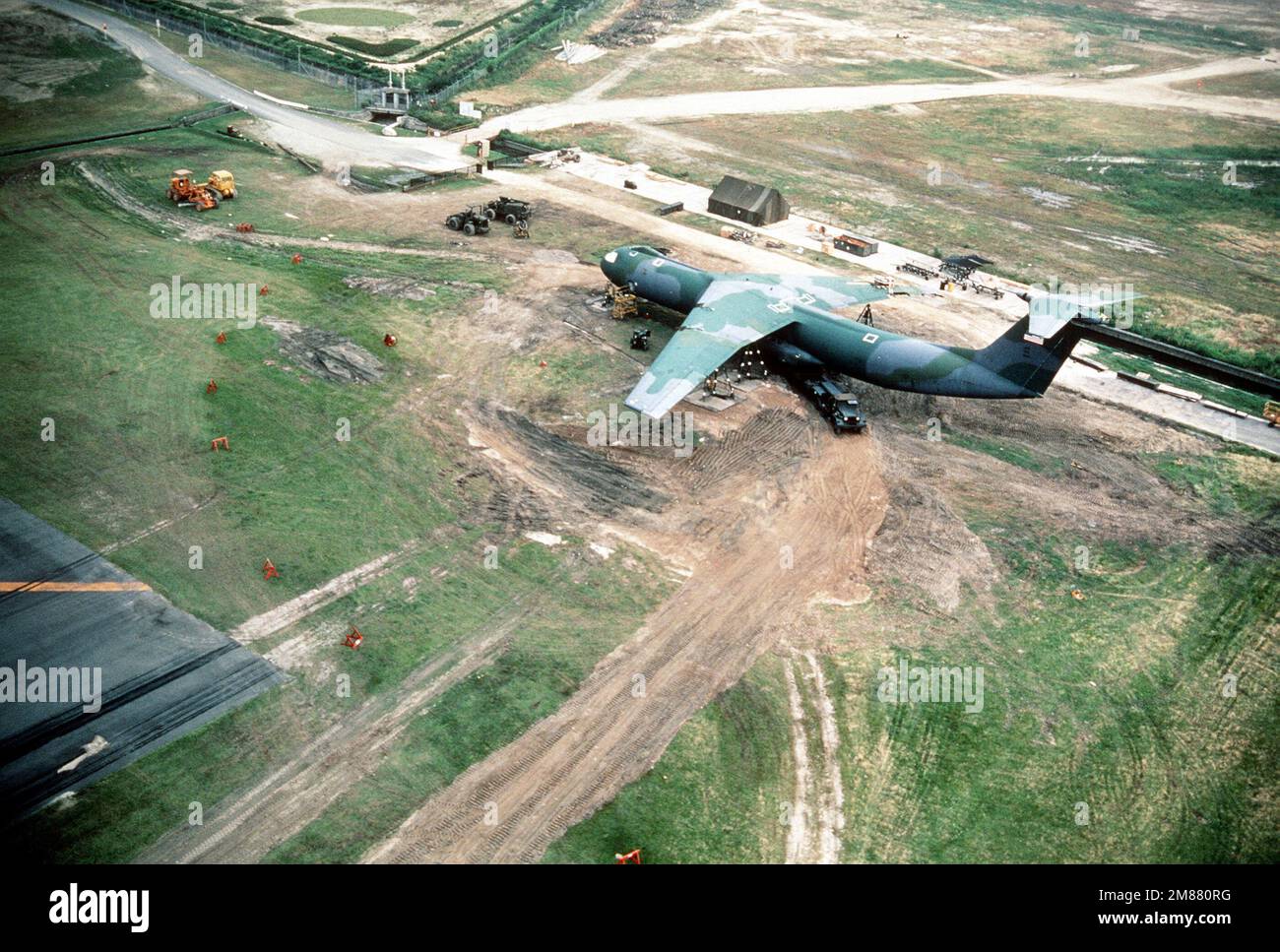 Aerial view of the recovery site of a 63rd Military Airlift Wing ...