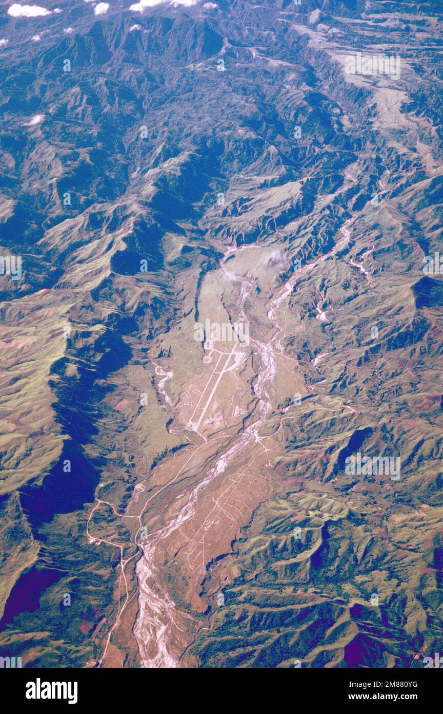 An aerial view of the mock airfield at Crow Valley Range. Exact Date ...