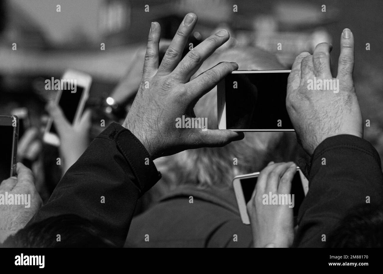 Photographing group Black and White Stock Photos & Images - Alamy