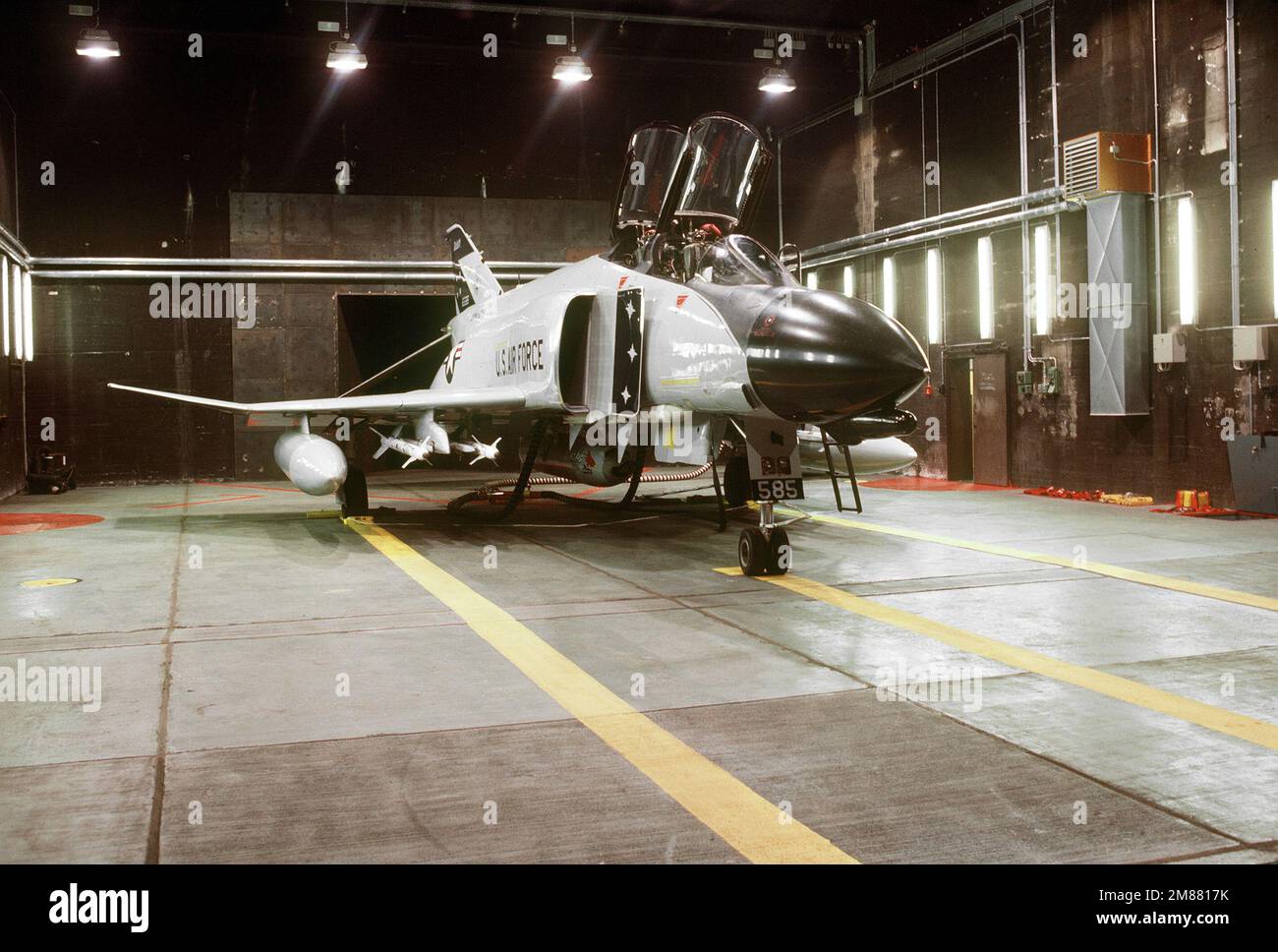 A right front view of an Air National Guard F-4D Phantom II aircraft of ...