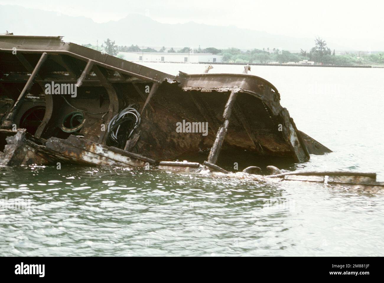 A view of the wreck of the former battleship-target ship USS UTAH (BB ...