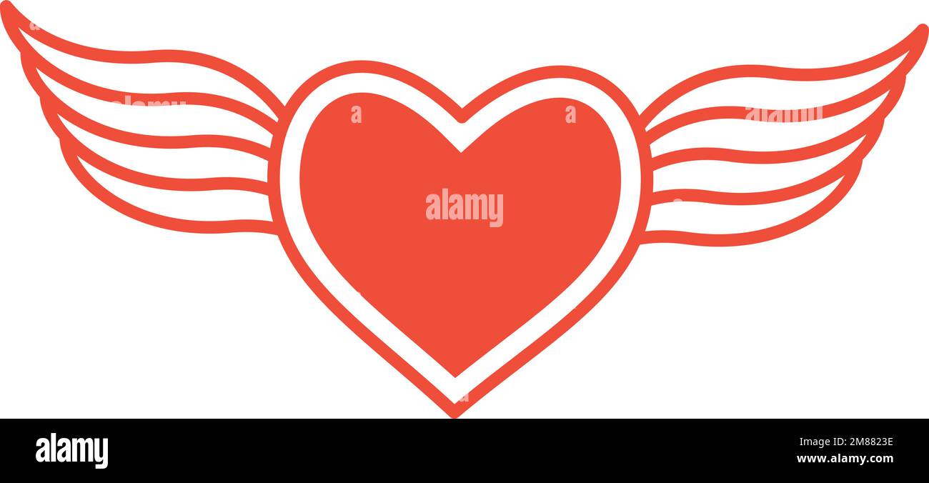 Winged heart symbol. Cupid sign. Romantic love Stock Vector Image & Art ...