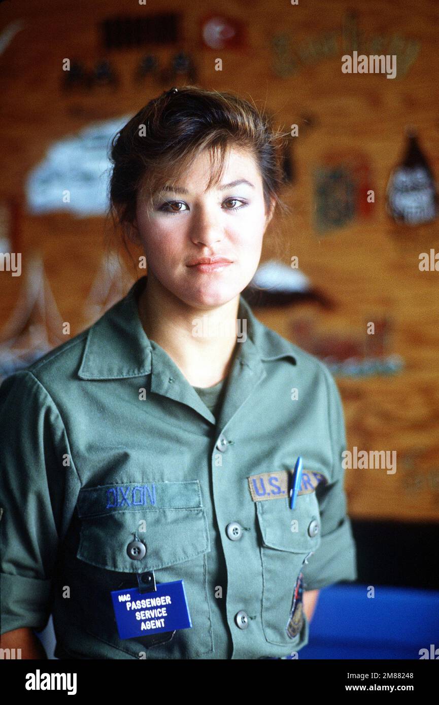 AIRMAN 1ST Class Cynthia Dixon, passenger service representative, poses ...