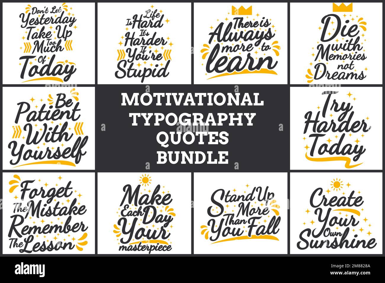 MOTIVATIONAL TYPOGRAPHY QUOTES BUNDLE VOL. 2 Stock Vector Image & Art ...