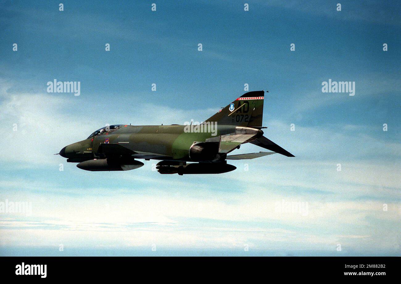 Shot of an F-4 Phantom aircraft in flight. Country: Unknown Stock Photo ...
