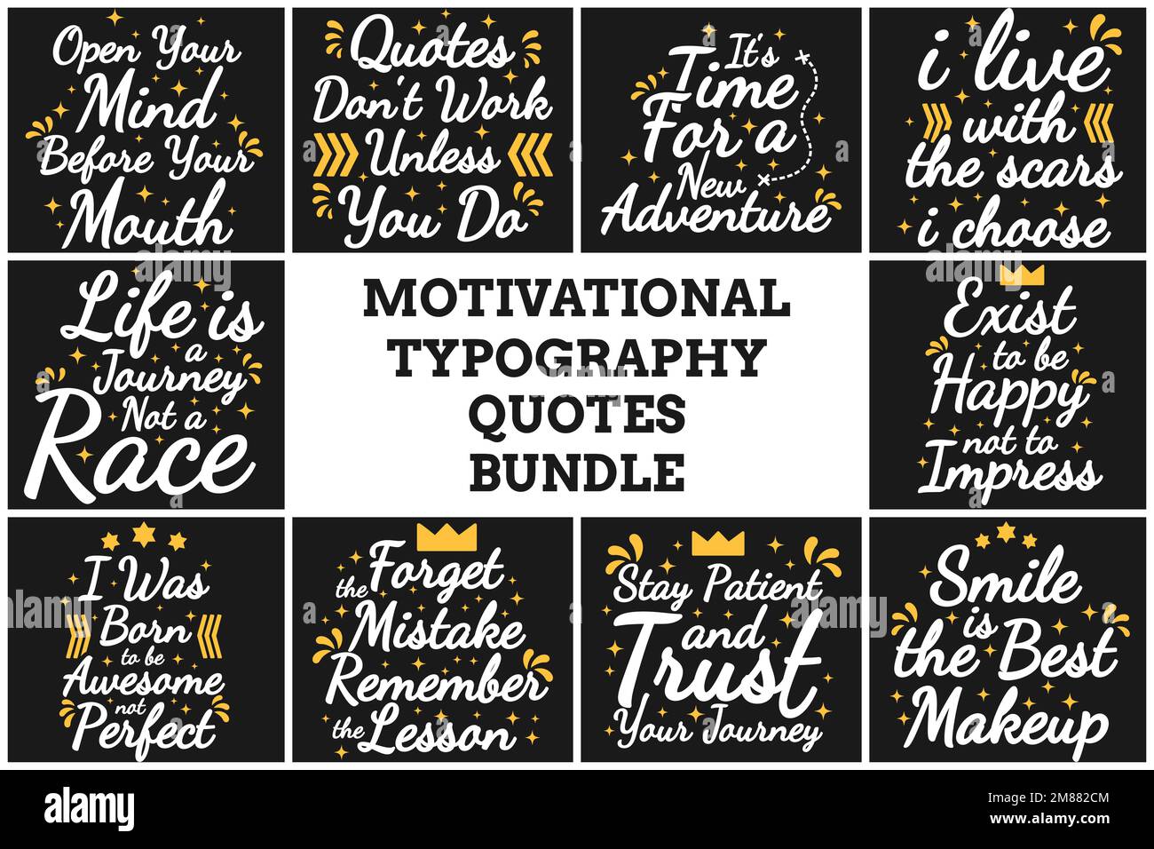 MOTIVATIONAL TYPOGRAPHY QUOTES BUNDLE VOL. 1 Stock Vector Image & Art ...