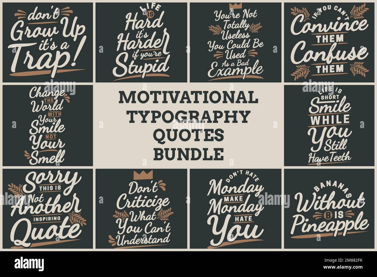 FUNNY TYPOGRAPHY QUOTES BUNDLE VOL. 1 Stock Vector Image & Art - Alamy