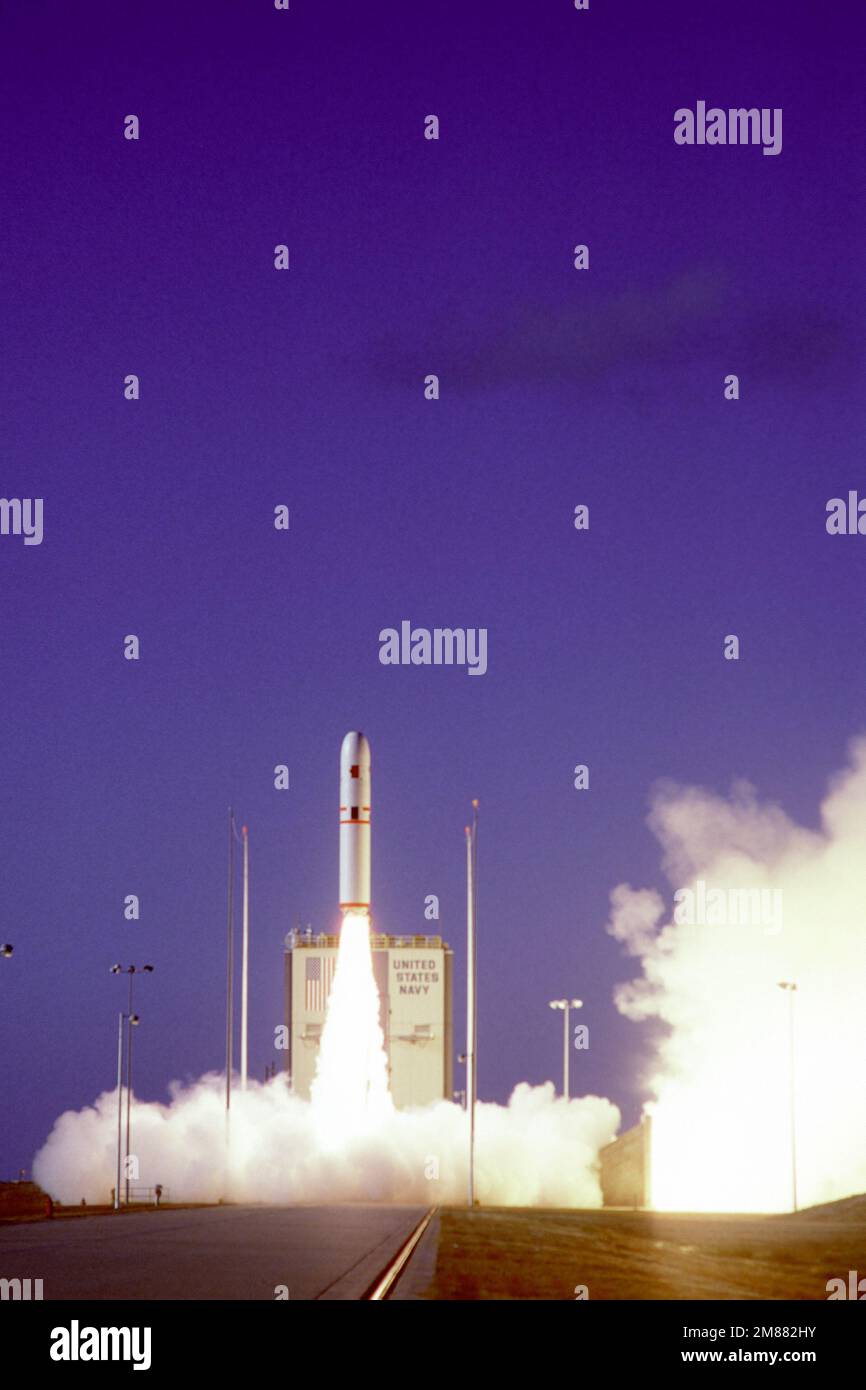 A Trident II (D-5x4) intercontinental ballistic missile is launched ...