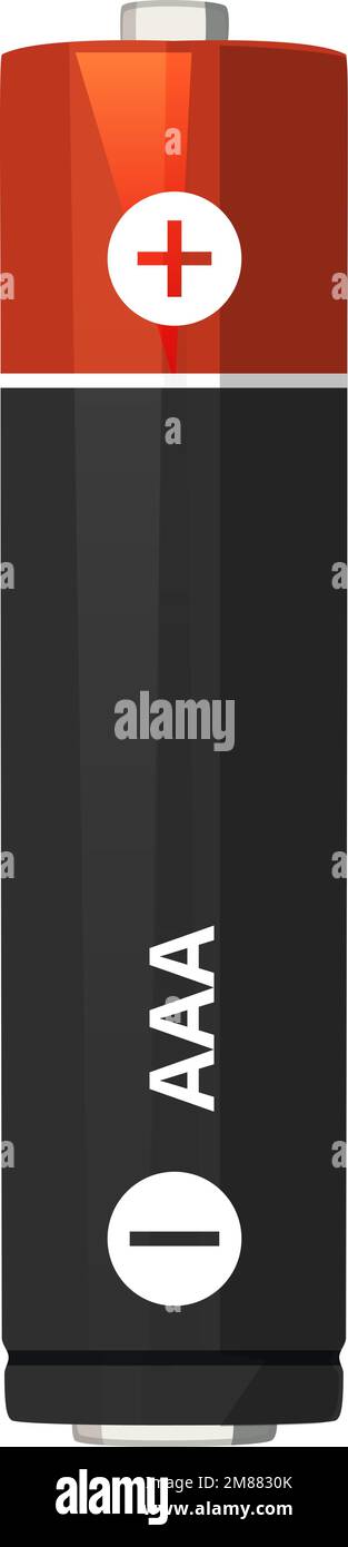 AAA battery cartoon icon. Energy power accumulator isolated on white ...