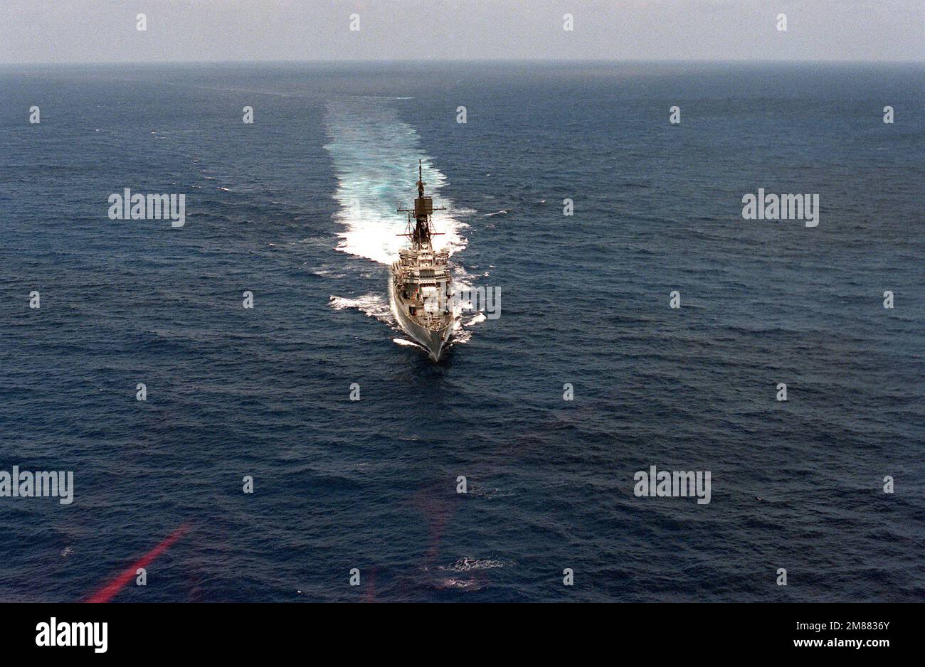 An aerial bow view of the guided missile destroyer USS WILLIAM V. PRATT ...
