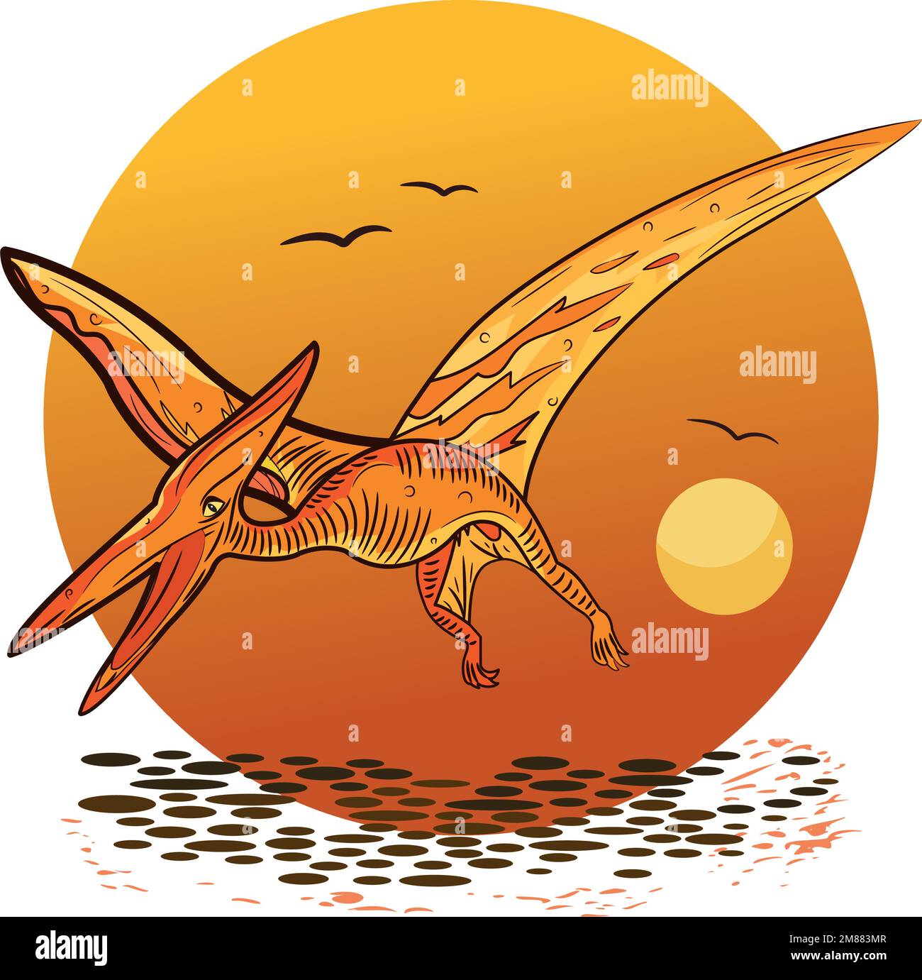 Isolated sketch of a pterodactyl dinosaur Vector Stock Vector Image ...