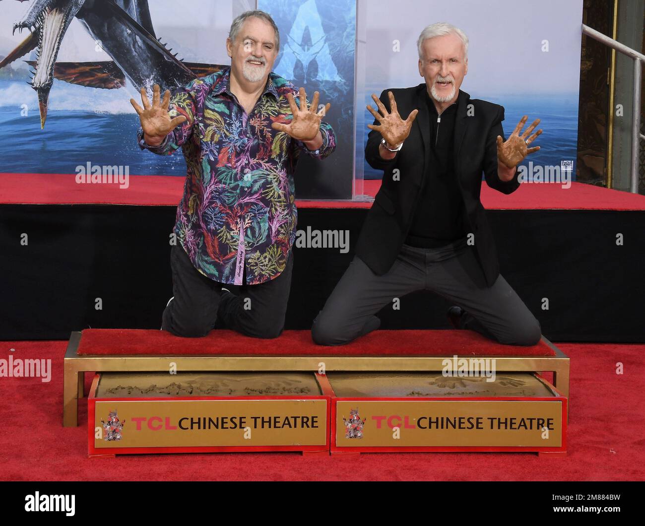 Los Angeles, USA. 12th Jan, 2023. (L-R) Jon Landau and James Cameron ...