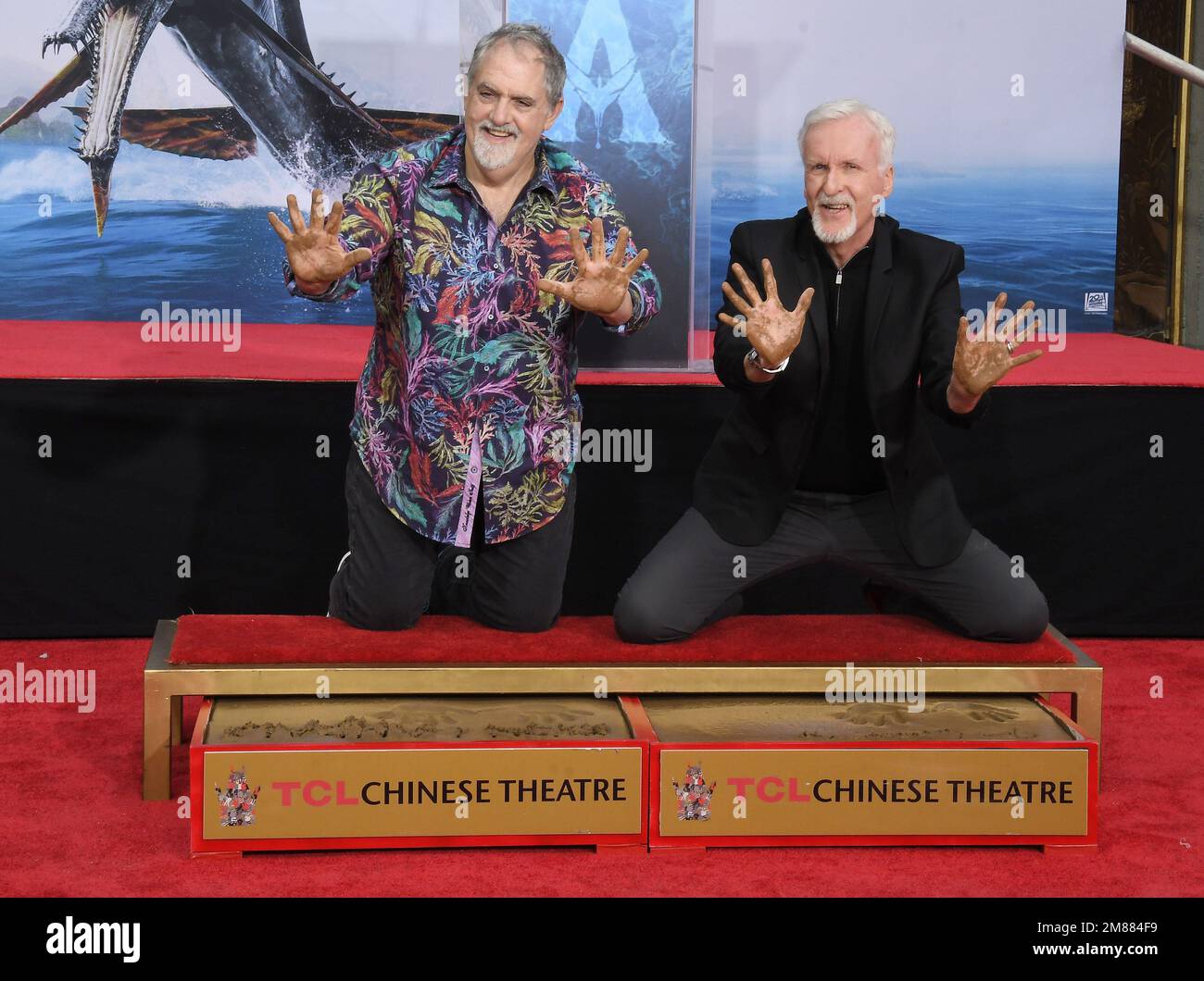 Los Angeles, USA. 12th Jan, 2023. (L-R) Jon Landau and James Cameron ...
