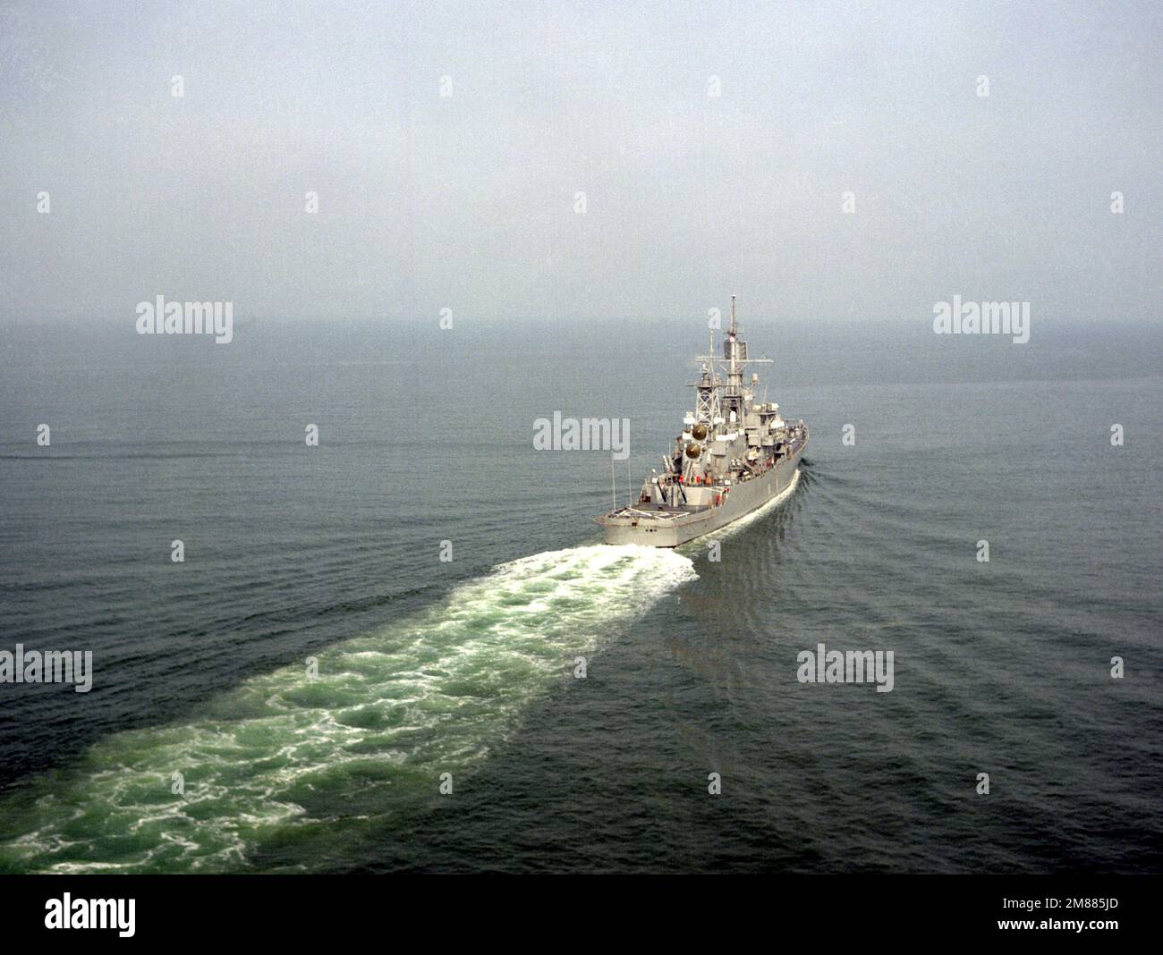 A starboard quarter view of the nuclear-powered guided missile cruiser ...