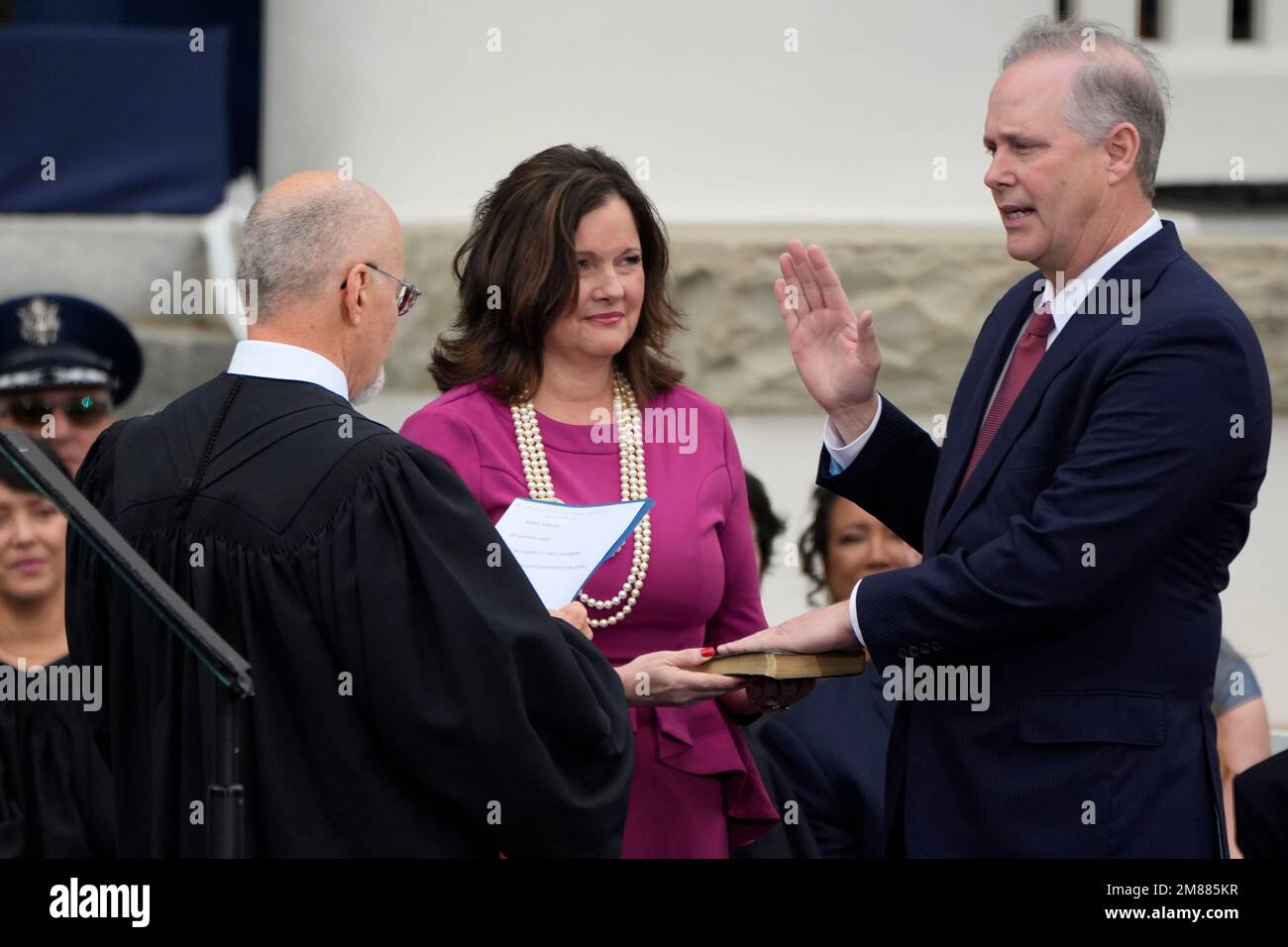 Florida Commissioner of Agriculture-elect Wilton Simpson, right, is ...