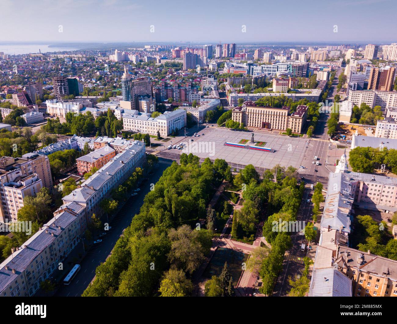 Center of Voronezh with Lenin Square and panel buildings Stock Photo ...