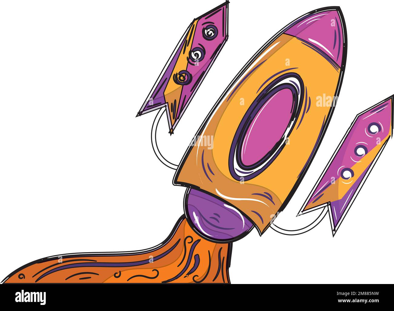 Isolated chalkboard sketch of a space rocket Vector Stock Vector Image ...