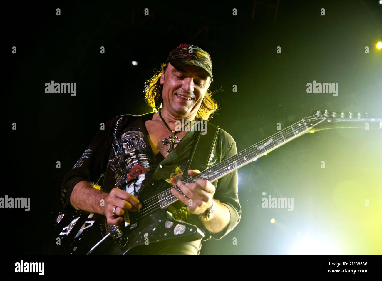Matthias Jabs, lead-guitarist of the German rock band Scorpions. Lisbon ...