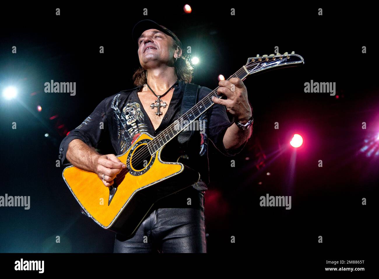 Matthias Jabs, lead-guitarist of the German rock band Scorpions. Lisbon ...