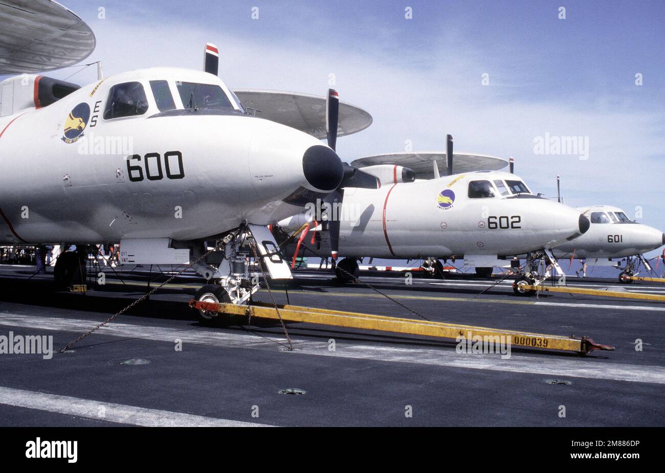 Three Airborne Early Warning Squadron 112 (VAW-112) E-2C hawkeye ...
