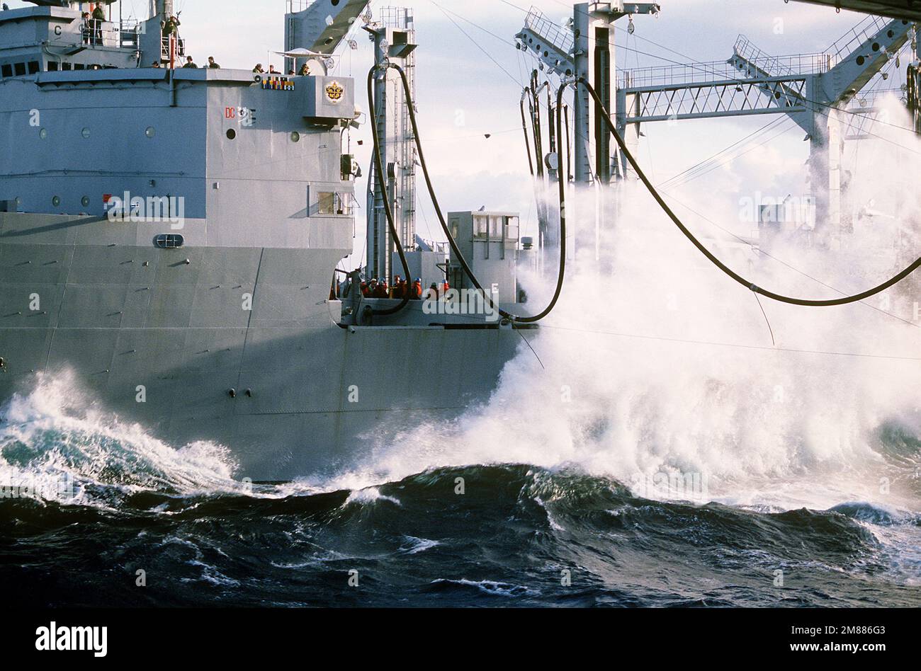 A port amidships view of the replenishment oiler USS WICHITA (AOR-1 ...