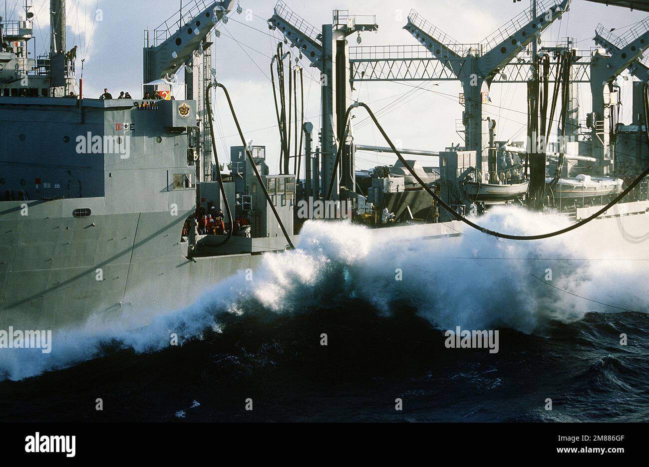 A port amidships view of the replenishment oiler USS WICHITA (AOR-1 ...