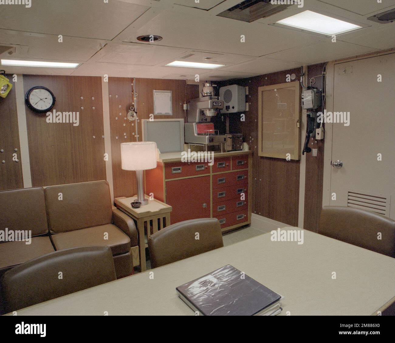 A view of the chief petty officer's mess and lounge aboard the mine ...