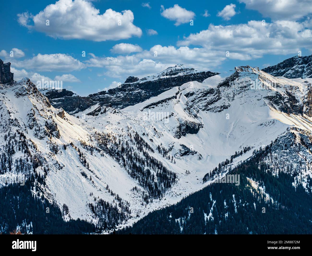 Swiss Alps winter landscape with snow and sun, Europe Stock Photo - Alamy