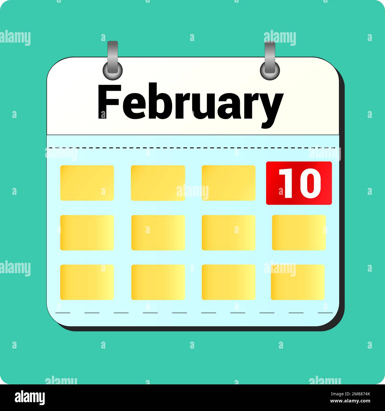 calendar vector drawing, date February 01 on the page Stock Vector ...