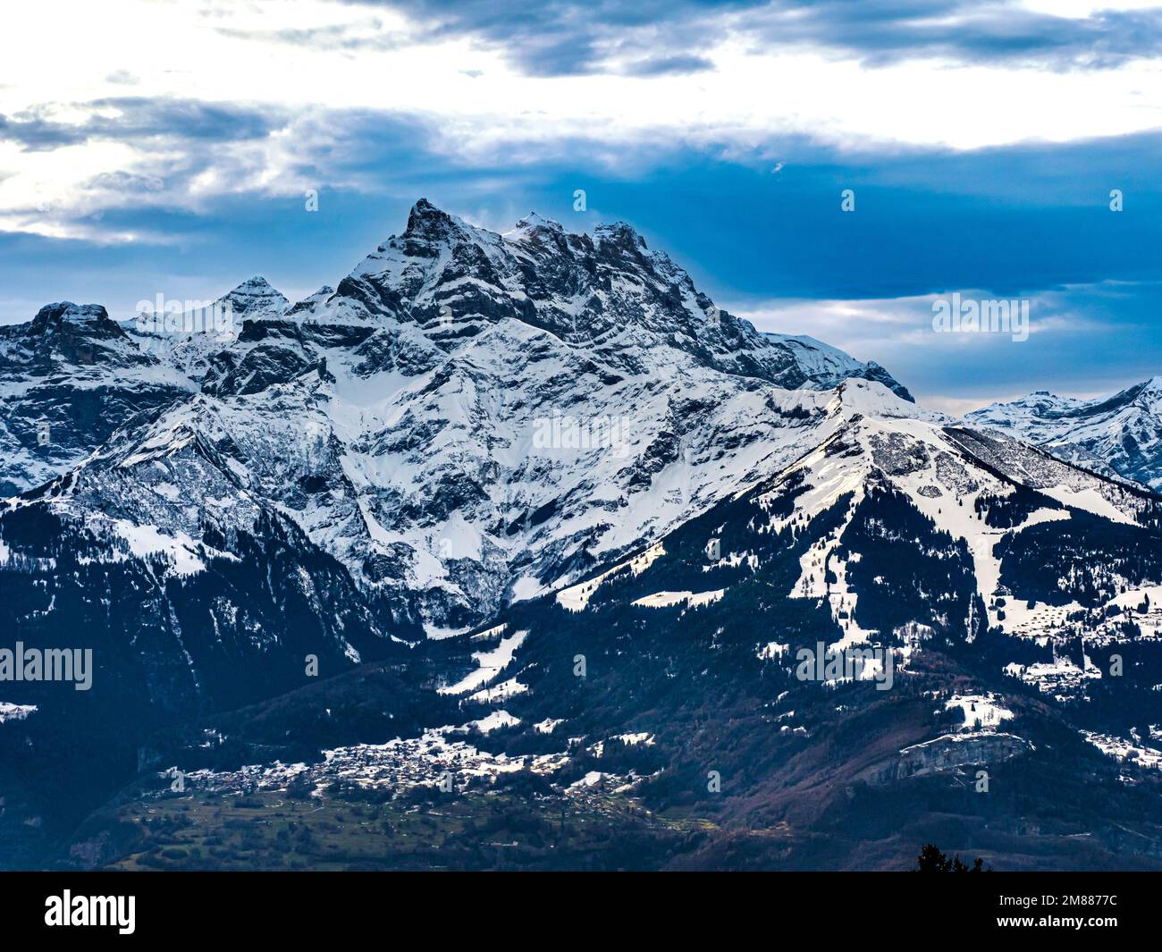 Swiss Alps winter landscape with snow and sun, Europe Stock Photo - Alamy