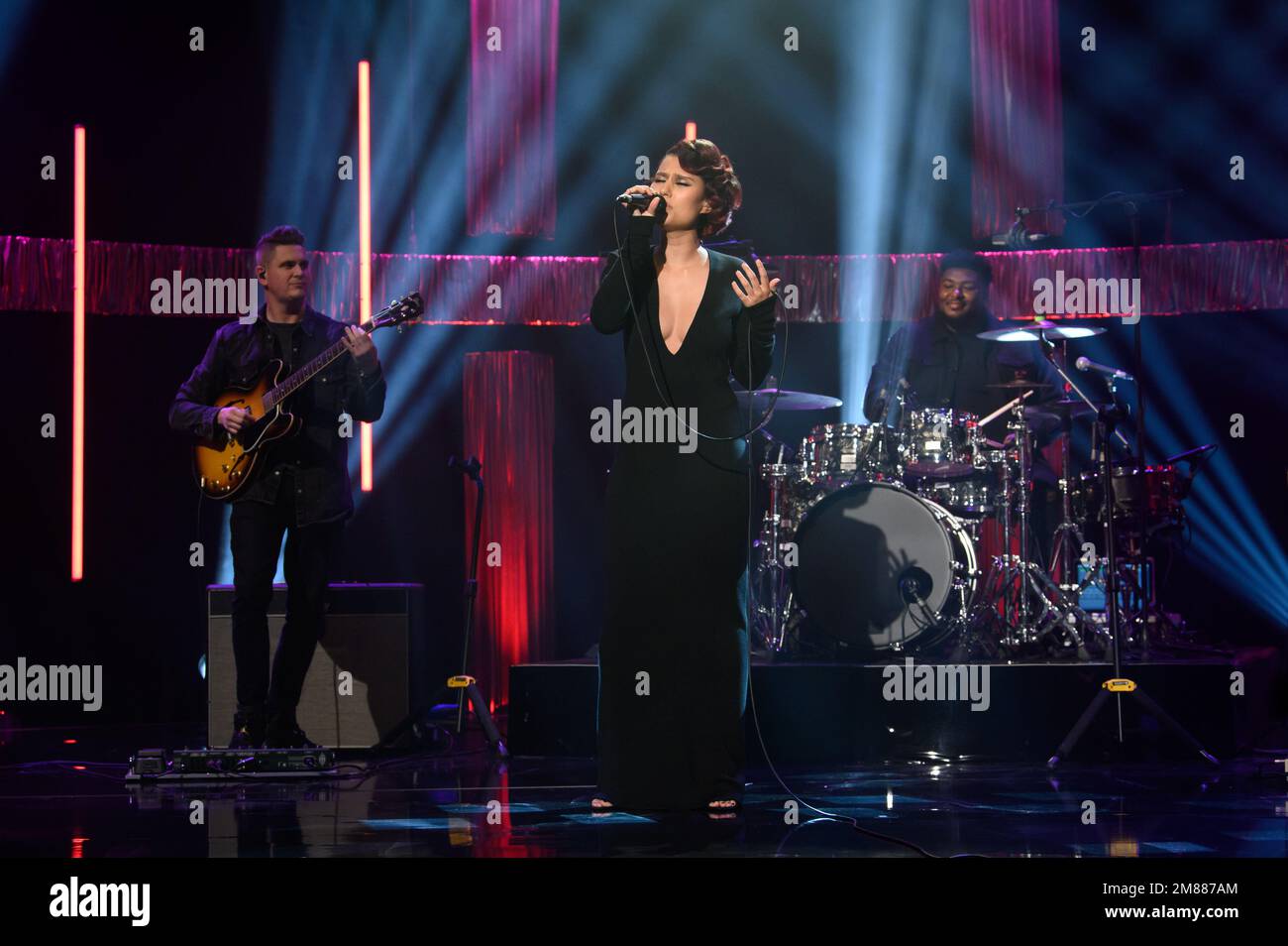 EDITORIAL USE ONLY RAYE during the filming for the Graham Norton Show ...