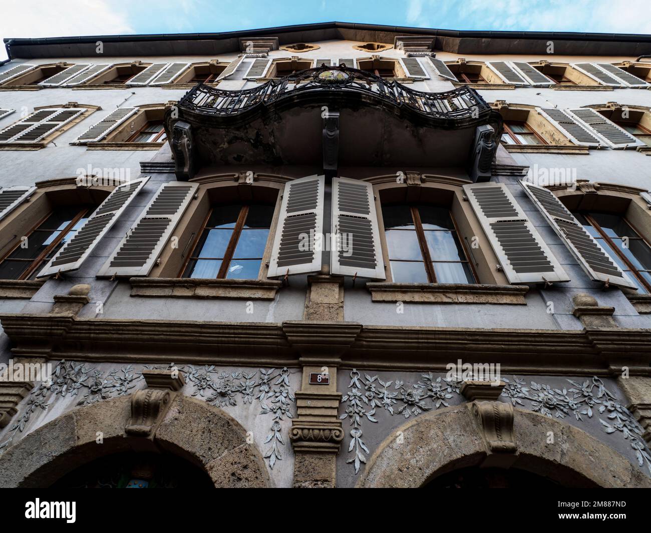 Old medieval city Sion in Switzerland, street view, winter, Euriope ...