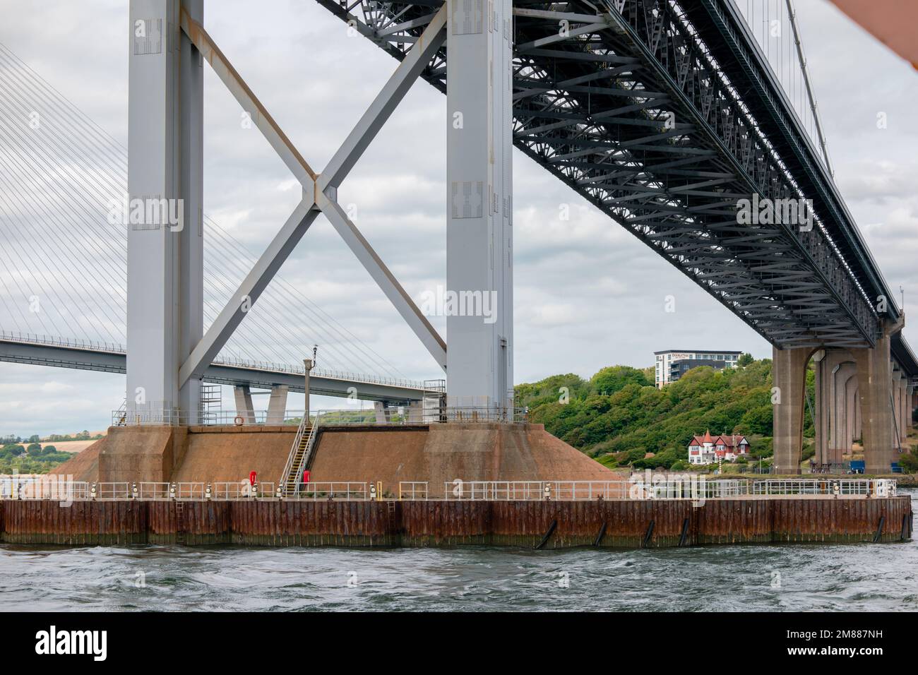 The foundation and base of one suspension tower of the Forth Road ...