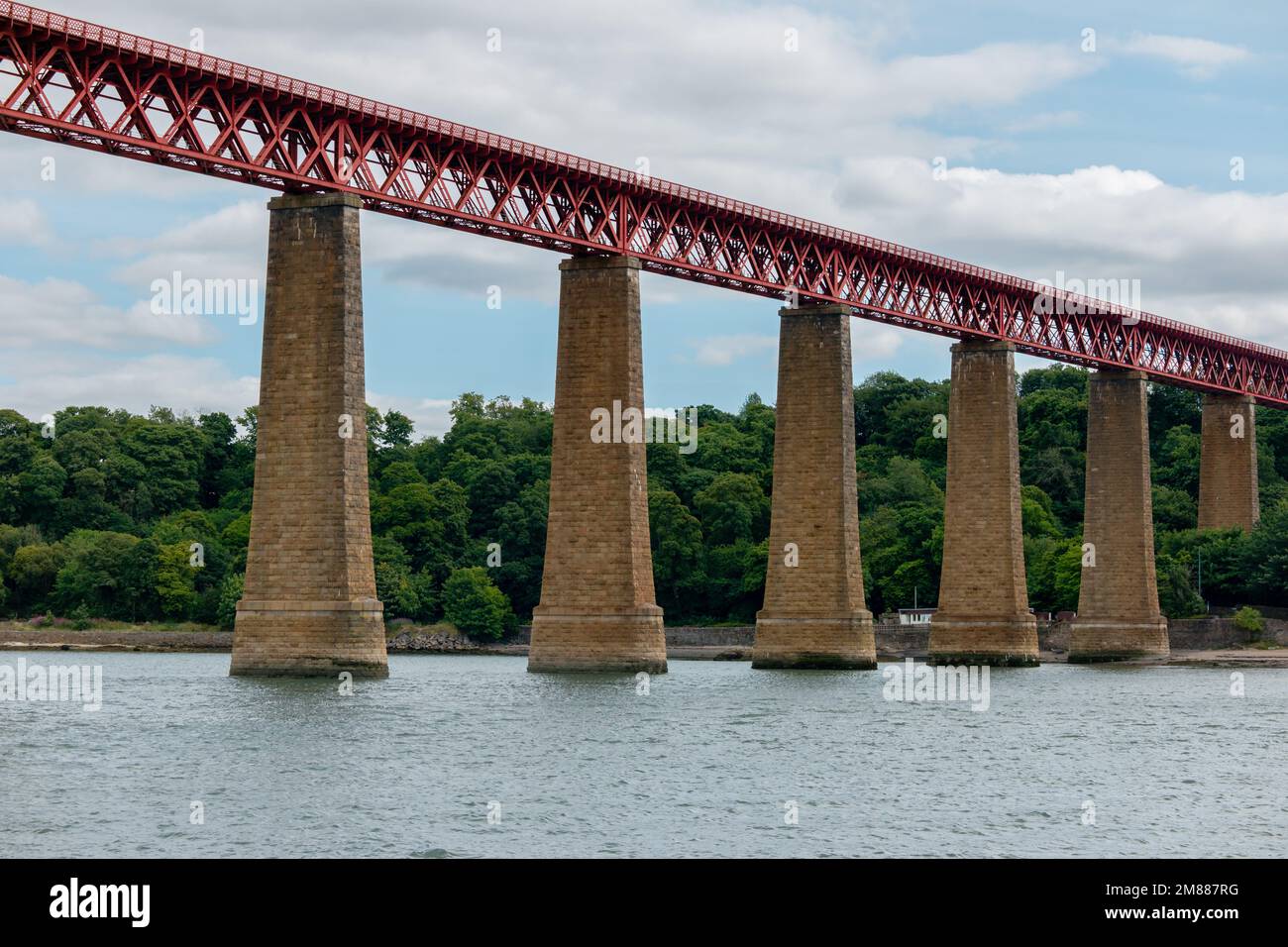 The railway and southern appraoch viaduct to the Forth Bridge Stock ...