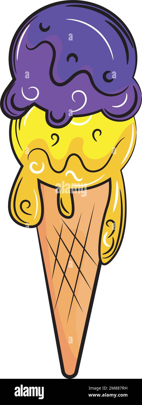 Isolated colored retro ice cream pop art sketch Vector Stock Vector ...
