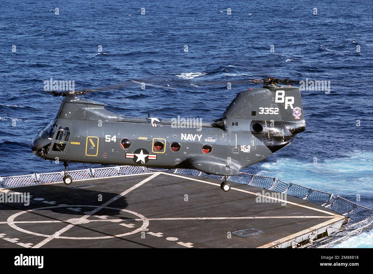 A Helicopter Combat Support Squadron 8 (HC-8) CH-46 Sea Knight ...