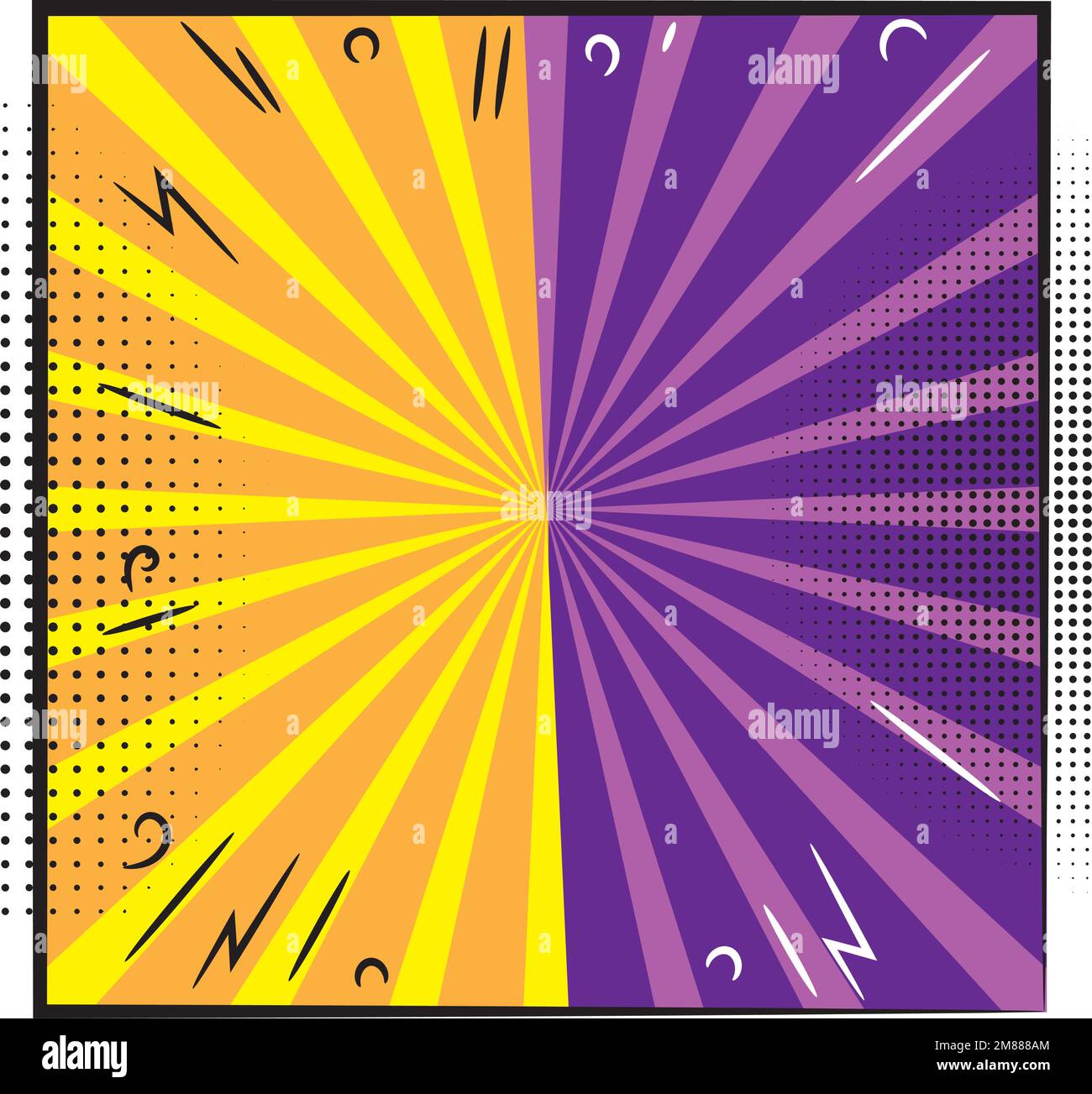 Colored empty comic page with halftone effect Vector Stock Vector Image ...